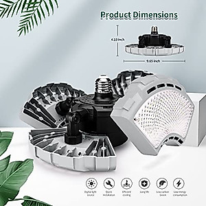 Westontech LED Garage Light, 140W 18500LM Super Bright Deformable Garage Ceiling Light, 6500K CRI80+ Luminabulb, Fixture for Garage Warehouse Shop Basement (White)