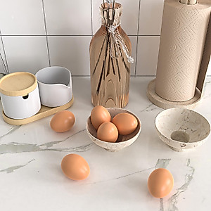 YunKo 6Pcs Easter Eggs Wooden Brown Fake Nest Eggs for Craft Decorate Get hens to Lay Eggs Chicken Coop Accessories