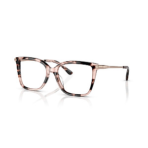 Michael Kors Eyewear Women's MK4101U Shenandoah Universal Fit Square Prescription Eyewear Frames, Pink Tortoise/Demo Lens, 53 mm