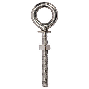 YaeCCC 5 Pack Stainless Steel T316 Shoulder Eye Bolts 1/4" x 3", Heavy Duty Eyebolts with 1 pc Drill bit