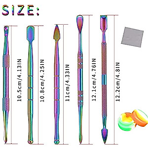 Plavision Carving tools for Wax Wood: 7 Pcs Rainbow Stainless Steel Double-Sized Sculpting Clay Tools Kits with Silicone Container for kids Wood, Wax, Jewelry, Clay, Pottery