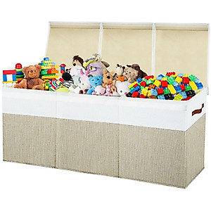 storasier Large Toy Box Chest,Toy Storage Organizer,Storage Bins with Lids,Stuffed Animal Storage,Toy Bins for Kids,Toddlers,Baby,Girls,Nursery,Living Room,playroom(Beige)