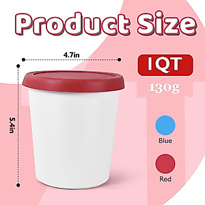 Home Ice Cream Containers 2Pack,1 Quart Reusable Ice Cream Containers with Lids, No Leak and Frost Ice Cream Storage Containers for Freezer, Freezer Storage Tub for Homemade Ice Cream, Sorbet