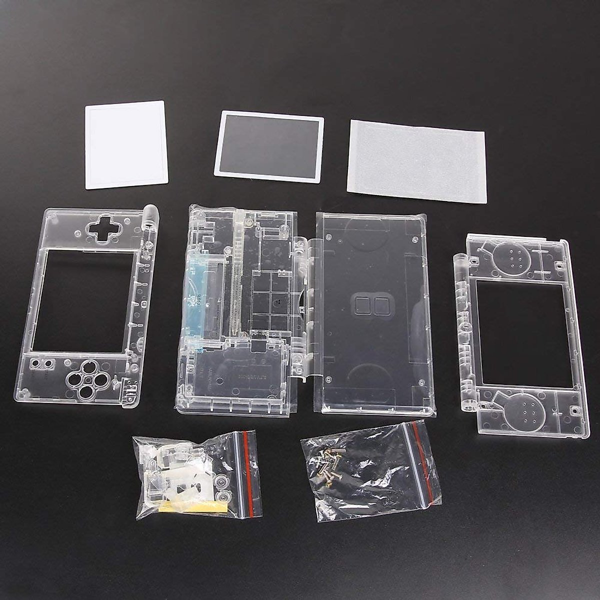 JMXLDS New Full Housing Case Cover Shell with Buttons Replacement Parts For Nintendo DS Lite NDSL Game Console-Crystal Clear