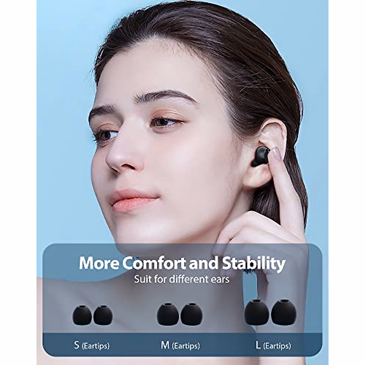 Wireless Earbuds Upgraded 5.3 Headphones with LED Power Display Charging Case IPX7 Waterproof Ear Buds in-Ear Earphones with Microphones for Android Gaming PC Computer Laptop TV Music Sport