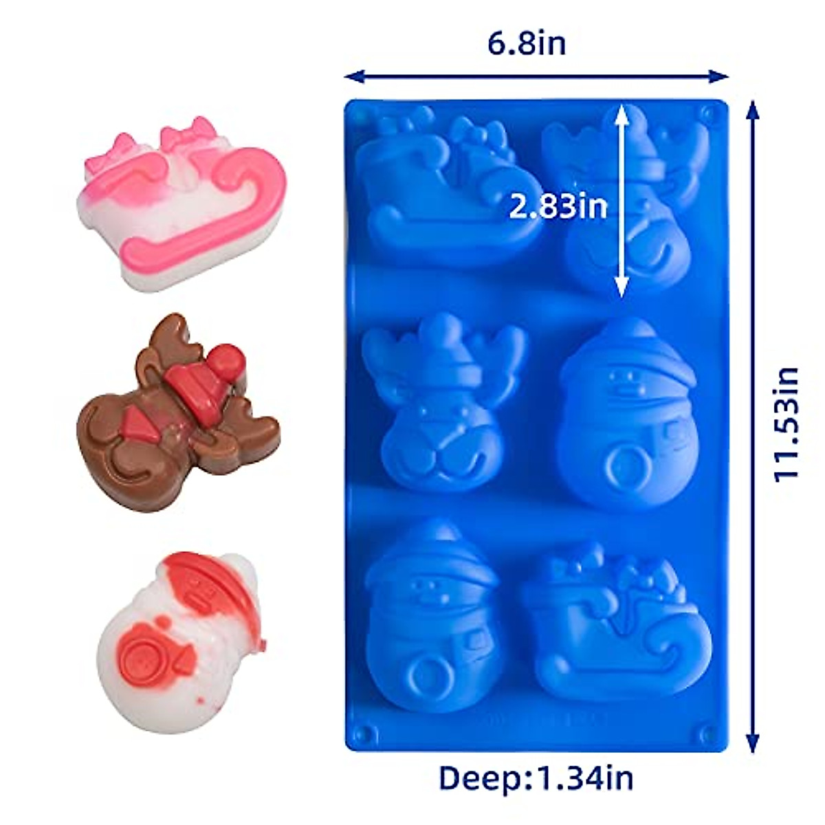 IHOMECOOKER 4PC Silicone Christmas Baking Mold Set Christmas Tree Snowflakes Snowman Cake Mold,bath bombs,Soap Mold Set