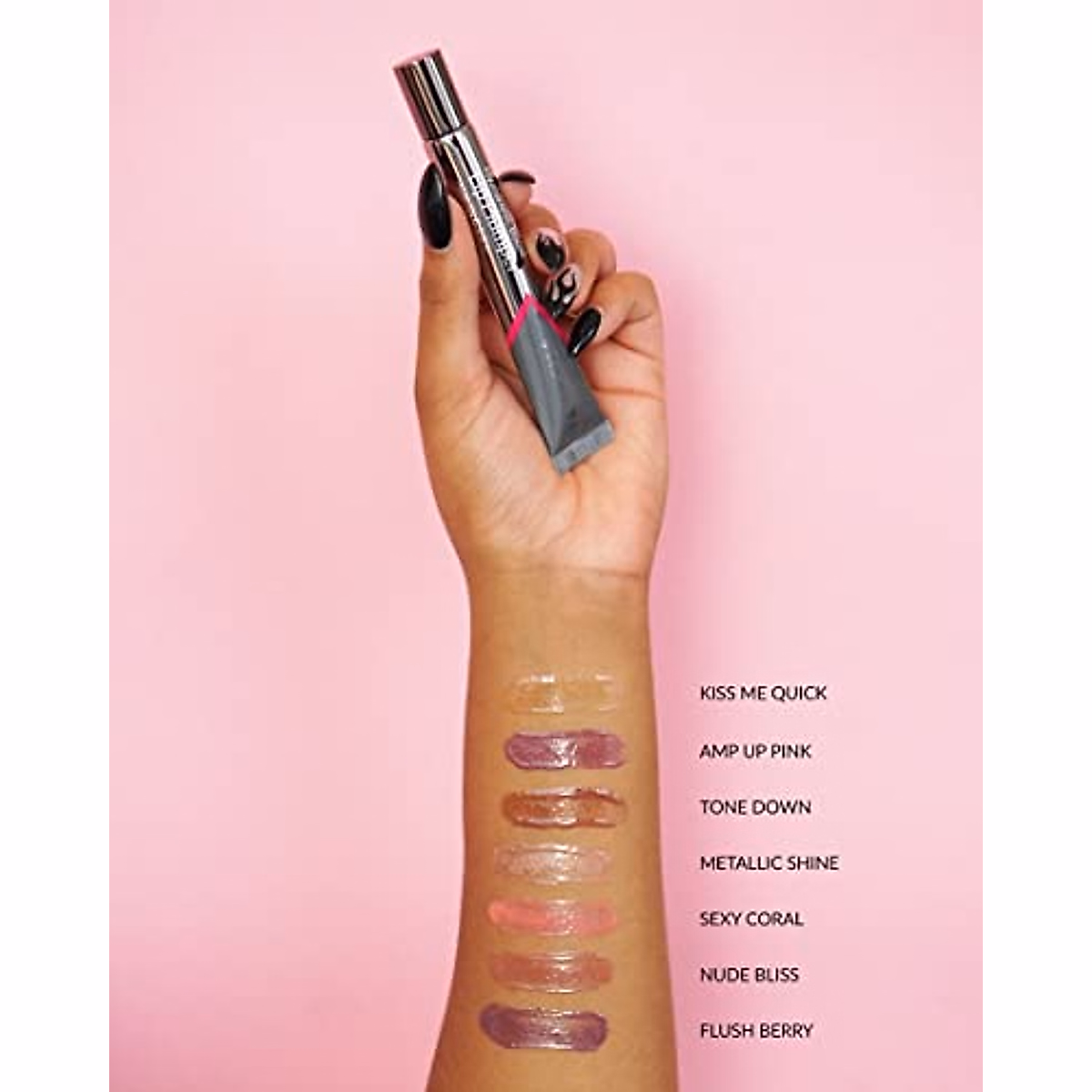 VASANTI Hyaluronic Boost Lip Plumper - Non-Sticky Lightweight Cosmetics for Soft Hydrated Lips (Metallic Shine)