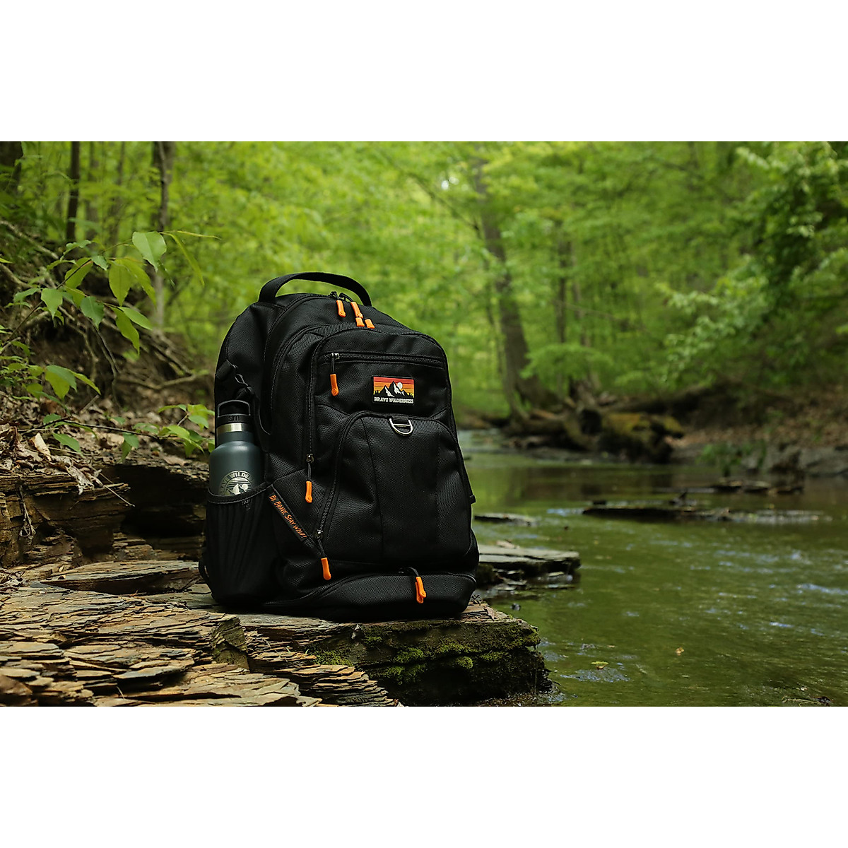 Brave Wilderness Durable Outdoor Capable Backpack made with a Ballistic Nylon Shell and Six Pockets by Coyote Peterson (Olive)