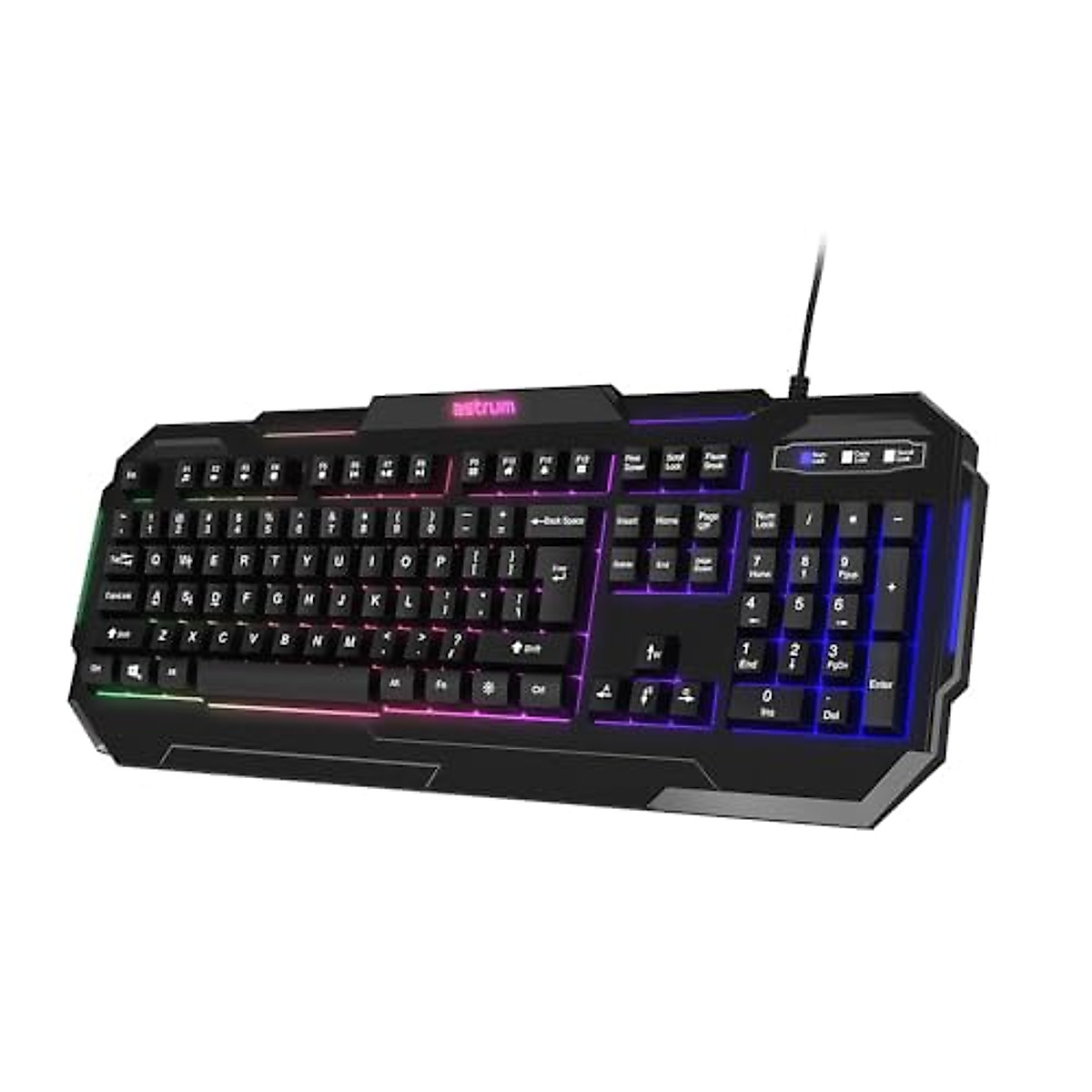 ASTRUM KG200 Wired Gaming Keyboard, LED Rainbow Gaming Backlit, 19 Anti-ghosting Keys, Quick-Response, Multimedia Control for PC and Desktop Computer