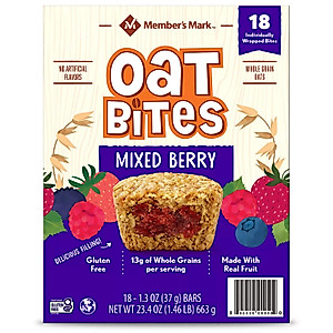 Member's Mark Mixed Berry Oat Bite 18 Bars X 1.3 Oz (Net Wt 23.4 Oz),, ()