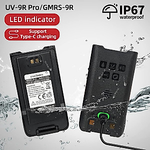 BAOFENG Radio UV-9R Pro Radio Handheld Waterproof IP67 Two-Way Radio,with Type-C Charger Rechargeable Long Range Walkie Talkie for Adult