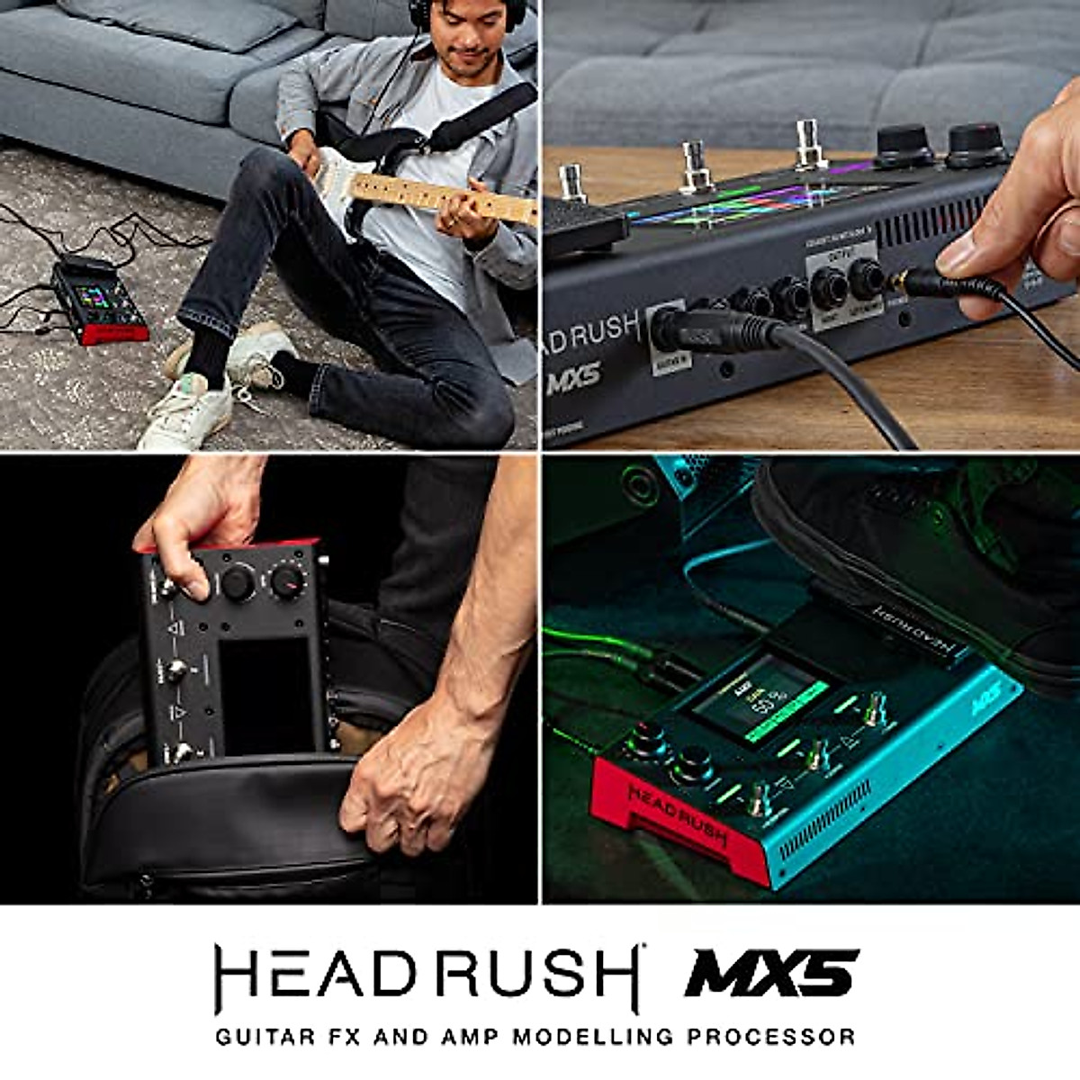 HEADRUSH MX5 - Black - Electric Guitar Multi Effects Pedal with Touch Screen, Expression Pedal, Looper, and Audio Interface