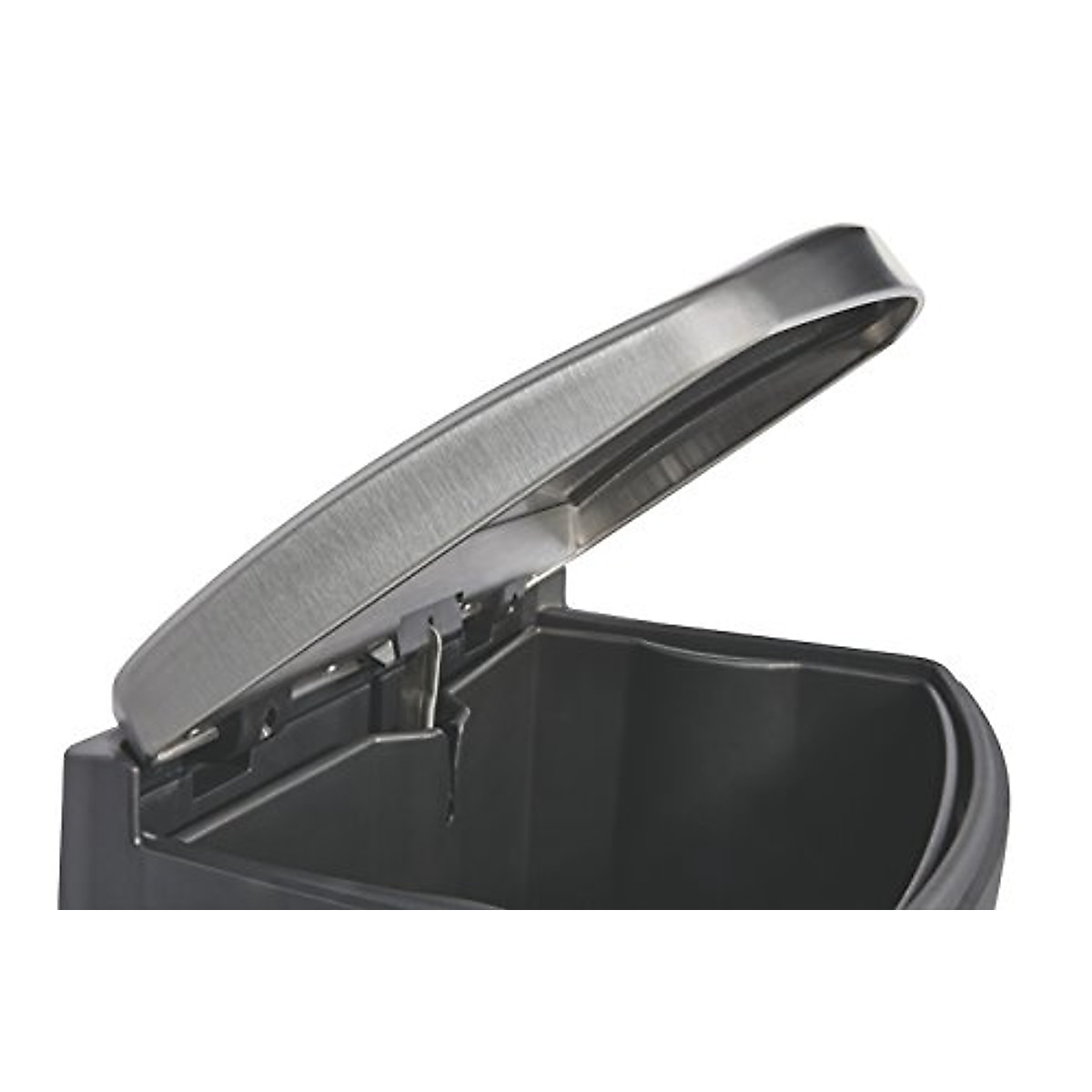 Rubbermaid Commercial Products 1902001 Rubbermaid Commercial Slim Jim Stainless Steel Front Step-On Wastebasket with Trash/Recycling Combo Liner, 24 gal, Black Trim