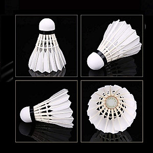 ZHENAN 12-Pack Advanced Goose Feather Badminton Shuttlecocks with Great Stability and Durability,Indoor Outdoor Sports Hight Speed Training Badminton Birdies Balls