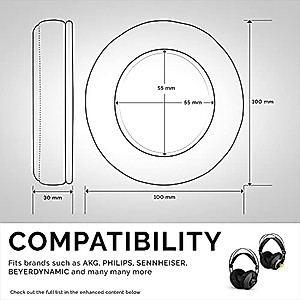 BRAINWAVZ Round Velour Memory Foam Earpads - Suitable Many Large Headphones - SteelSeries, HD668B, ATH, AKG K553, HifiMan, ATH, Philips, Fostex, Sony Ear Pad & More