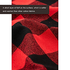 57 x 157.5 Inch Buffalo Plaid Fabrics Gingham Fabric Buffalo Check Quilting Fabric Bundles for Sewing DIY Home Farmhouse Party Festival Holiday Decorations (Red and Black)