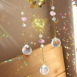 7Pieces Crystal Sun Catchers Window Hanging Prism Moon Crystal Dream Catcher Silver Rainbow Maker Garden Car Decoration Outdoor