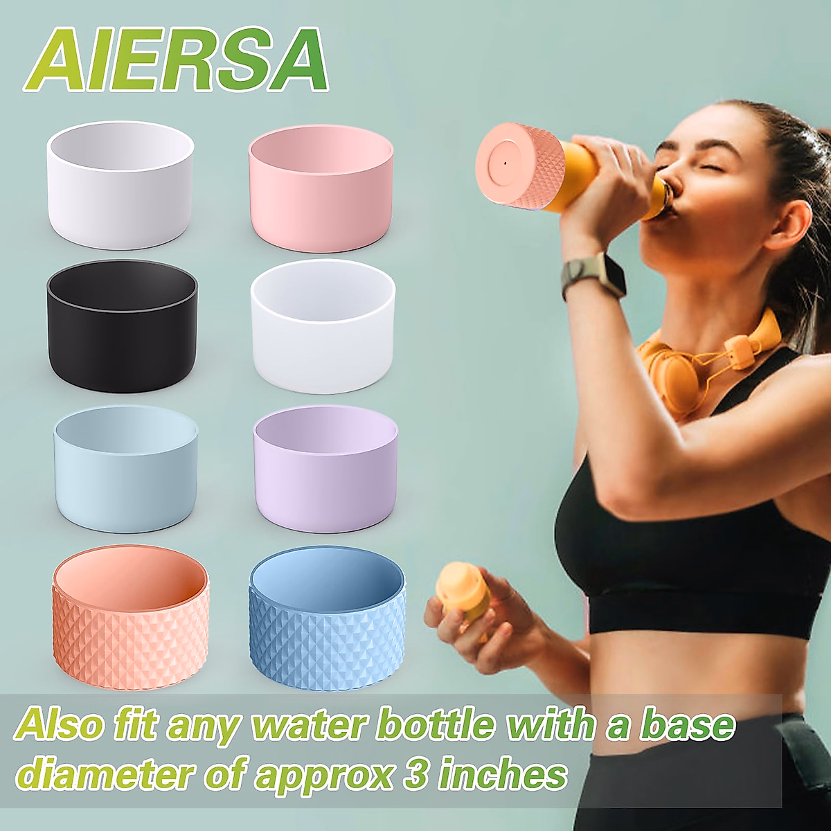 AIERSA 2Pcs Silicone Boot for Simple Modern Trek 40 oz Tumbler with Handle, Protective Water Bottle Bottom Sleeve Cover, Tumbler Accessories, 1Pcs Clear, 1Pcs Wisteria