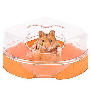 Yosoo Health Gear Corner Toilet for Hamster with Roof, Hamster Sand Bathroom with Scoop, Hamster Sandbox, Plastic Sand Bath Container, Corner Toilet Tray for Hamster Totoro Chinchilla