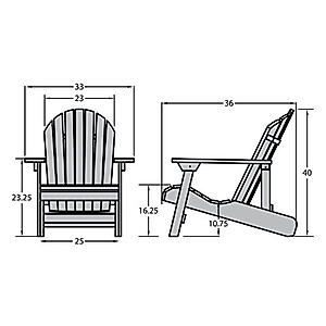 Highwood Hamilton Folding and Reclining Adirondack Chair, King Size, Whitewash