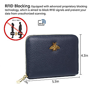 imeetu RFID Credit Card Holder Leather Zipper Card Case Wallet 24 Card Slots for Women (Black)