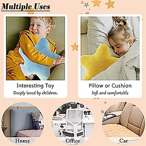 AUCOOMA 15.7" Star Pillow Blue Plush Star Shaped Pillow Stuffed Hugging Toy Decor Gift