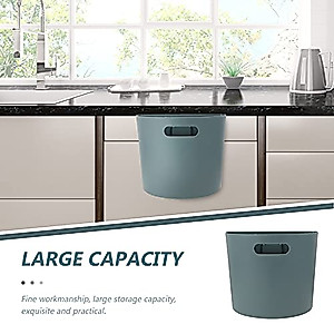 Cabilock Foldable Storage Box Wall Hanging Garbage Can Semicircle Wall Mounted Waste Bin Cabinet Door Trash Can Foe Home Kitchen Bathroom Trash Bin Small Compost Bin