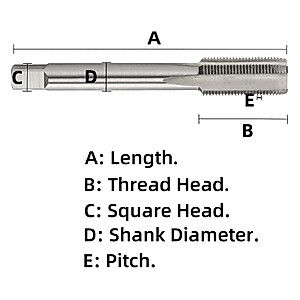 Aceteel 5PCS No 10-24 UNC HSS Machine Tap, 10 x 24 UNC Right Hand Thread Tap