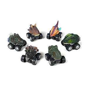 Nunkitoy Dinosaur Cars,6 Pack Pull Back Dinosaur Vehicle Set,Mini Pull Back Animal Car Toy for Toddlers Boys Girls,Animal Vehicles for Kids Party Favors