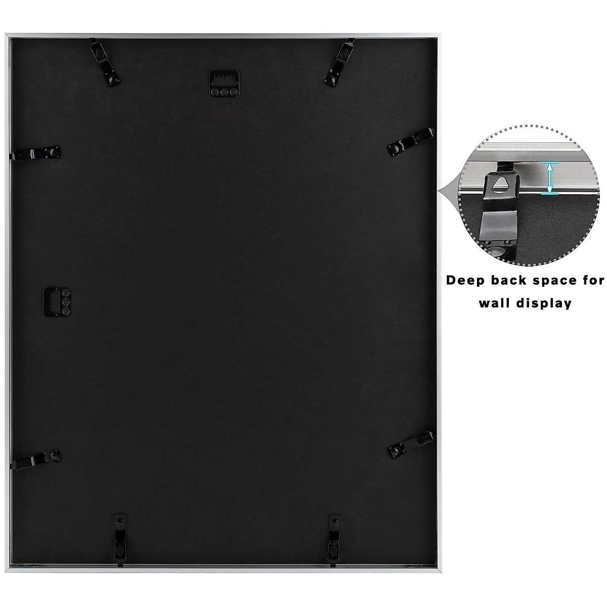 Frametory, 16x20 Metal Picture Frame with Mat for 11x14 Picture & Real Glass, Aluminum Photo Frame Collection (Silver, 2 Pack)