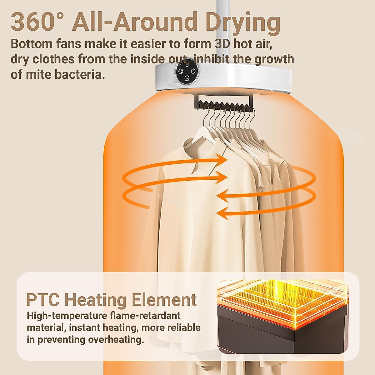 Portable Clothes Dryer, Mini Laundry Dryers with Timer Function, Small Compact Foldable Electric Drying Machine with Dry Bag for Travel, RV, Home, Apartment