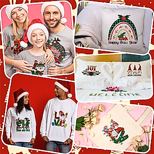 Glenmal 36 Sheets Christmas Iron on Patches Clothing Iron on Transfers Xmas Tree Truck Gnome Santa Snowman Heat Transfer Stickers for T-Shirt Jacket Pillow Covers Backpack Hoodies DIY Decorations