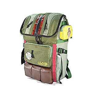 HAMIQI Star Wars Boba Fetterman Armor Backpack Student Schoolbag Travel Backpack PC Tablet Laptop Backpack