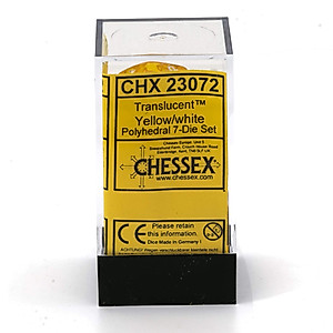 Polyhedral 7-Die Translucent Dice Set - Yellow