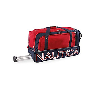 NAUTICA Submariner 30" Rolling Duffel, RED/Navy