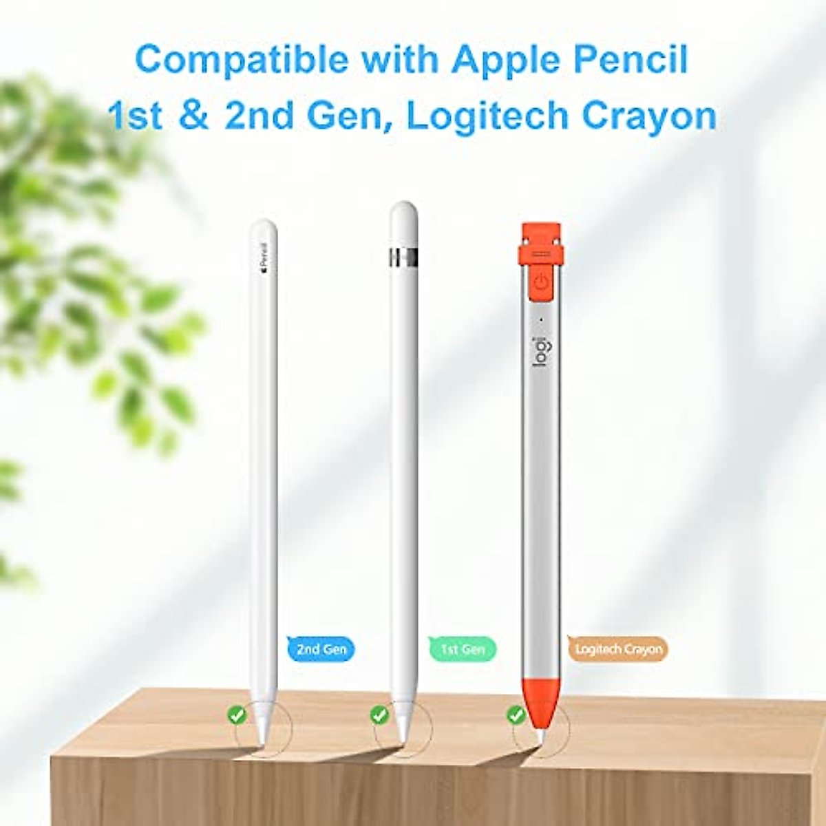 Digiroot Upgraded Replacement Tip for Apple Pencil 1st/2nd Generation&Logitech Crayon, 0.72mm No Wear Out Fine Point Precise Control Pen Like Nibs for iPad Pro/Air/Mini Pencil-2 Pack