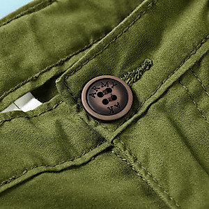 OCHENTA Big Boys Casual Cargo Shorts with Multi Pockets Military Army Green Tag 160-9-10
