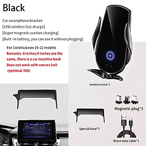 Car Phone Holder Compatible with Toyota Corolla 2019-2023 Screen Navigation Bracket Magnetic New Wireless Charging Rack Air Vent Cell Phone Stand Clip Automobile Mount Accessories (Black)