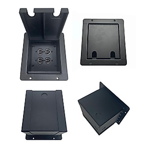 ProCraft Pro Audio Recessed Floor Pocket Box. Loaded with 2 AC Duplexes, Made in the USA