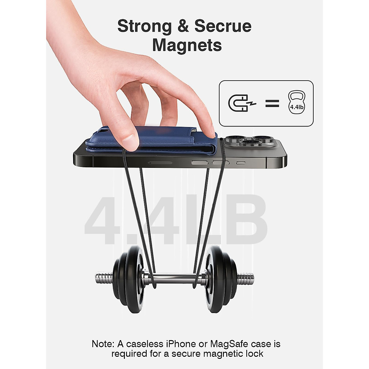 TopMade for Magsafe Wallet, Magnetic Wallet Card Holder with Adjustable Phone Stand, Leather Magnetic Phone Wallet for iPhone 15/14/13/12 Series, Open ID Window, RFID Blocking, Fit 6 Cards, Blue