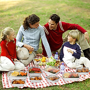 Bestjing 50 Pack Small 8 OZ/230ML Capacity Disposable Takeout Foil Pans with Clear Plastic Lids - Aluminum Foil Food Containers with Strong Seal for Catering Party Meal Prep Freezer BBQ Potluck