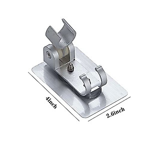 Shower Head Holder, Adjustable Shower Wand Holder, Handheld Shower Head Holder Strong Adhesive Adjustable Shower Wand Holder WallMounted Sprayer Bracket for Bathroom Bathtub (Sliver)