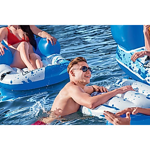 Bestway CoolerZ Tropical Breeze III Inflatable 8-Person Floating Island with UV Sun Shade and Connecting Lounge Rafts