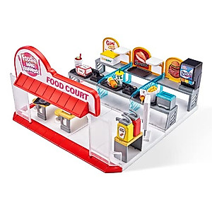 5 Surprise Foodie Brands Mini Food Court Playset by ZURU, with 32 Pieces to Build + 1 Exclusive Miniature Collectible Toys, Small Toy for Kids, Teens, Adults