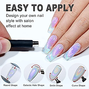 YOKE FELLOW 10ML Rainbow Cat Eye Gel Nail Polish, Soak Off UV Gel Polish Laser Holographic 9D Cat Eye Rainbow Shimmer Effect