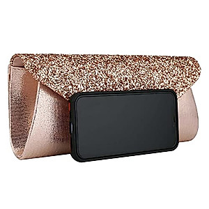 KALINNU Evening Bag Clutch Purses for Women,Evening Clutch Party Shoulder Handbag Wedding Bag (Pink)