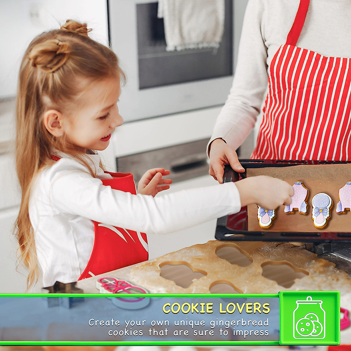 Cookie Cutter by 3DForme, Set Onesies & Rattle Cake Fondant Frame Mold for Buscuit