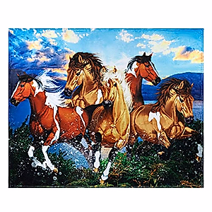 Horse Throw Blanket, Super-Soft Adorable Extra-Large Horse Throw Blanket for Girls, Teens, Adults, and Children, Fleece Horse Print Blanket (50in x 60in) Warm Plush and Cozy Throw for Traveling or Bed