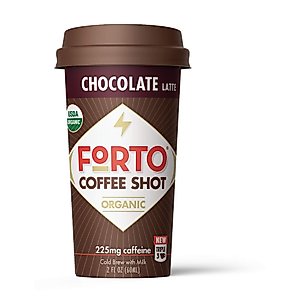 FORTO Coffee Shots - 225mg Caffeine, Chocolate Latte, High Caffeine Cold Brew Coffee, Bottled Fast Coffee Energy Boost, Pack of 12