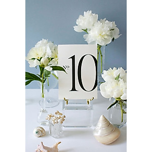 Weekend Paper Co.™ Modern Table Numbers, Single Sided 4x6 Modern Design, Black Matte Ink, Numbers 1-25 plus 3 BONUS signs for Your Wedding, Reception, Anniversary, Birthday Party or Any Celebration!